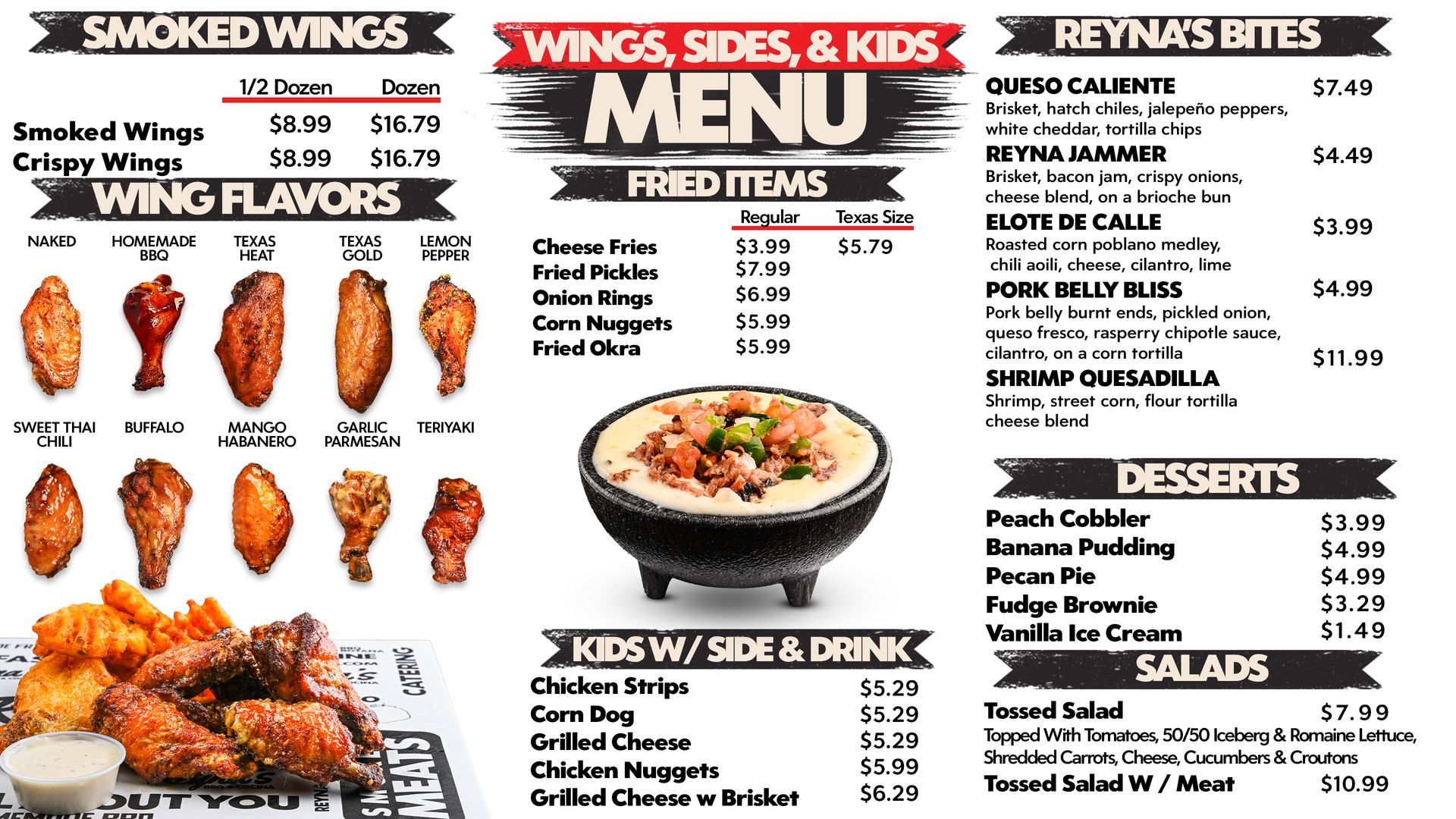 Menu | Reyna's BBQ & Cocina