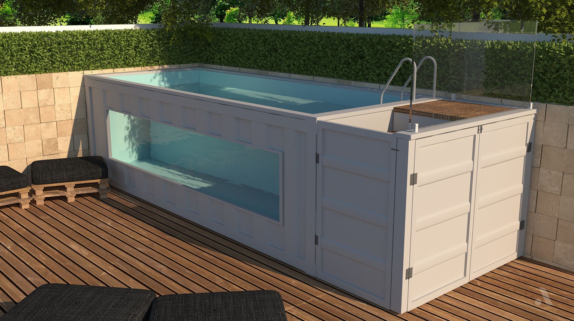 Piscina container © è la PRIMA piscina CHE INTRODUCE IL CONCETTO try & BUY