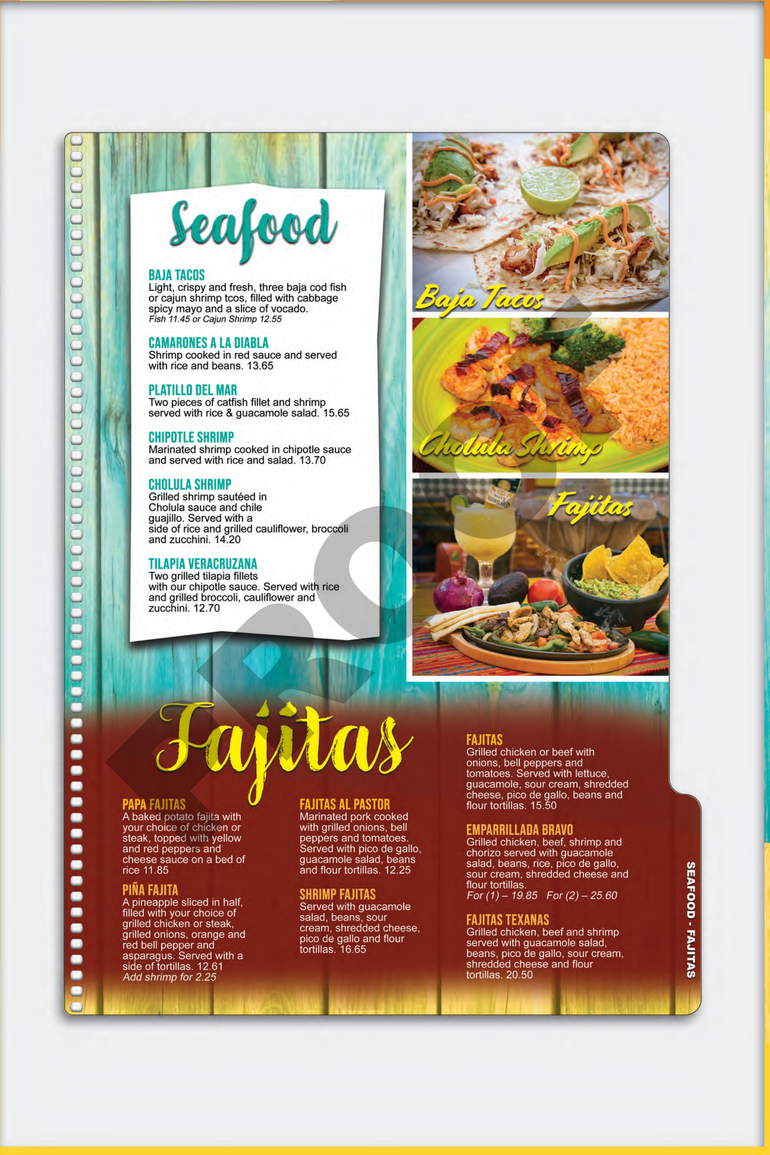 Menu | Los Bravos