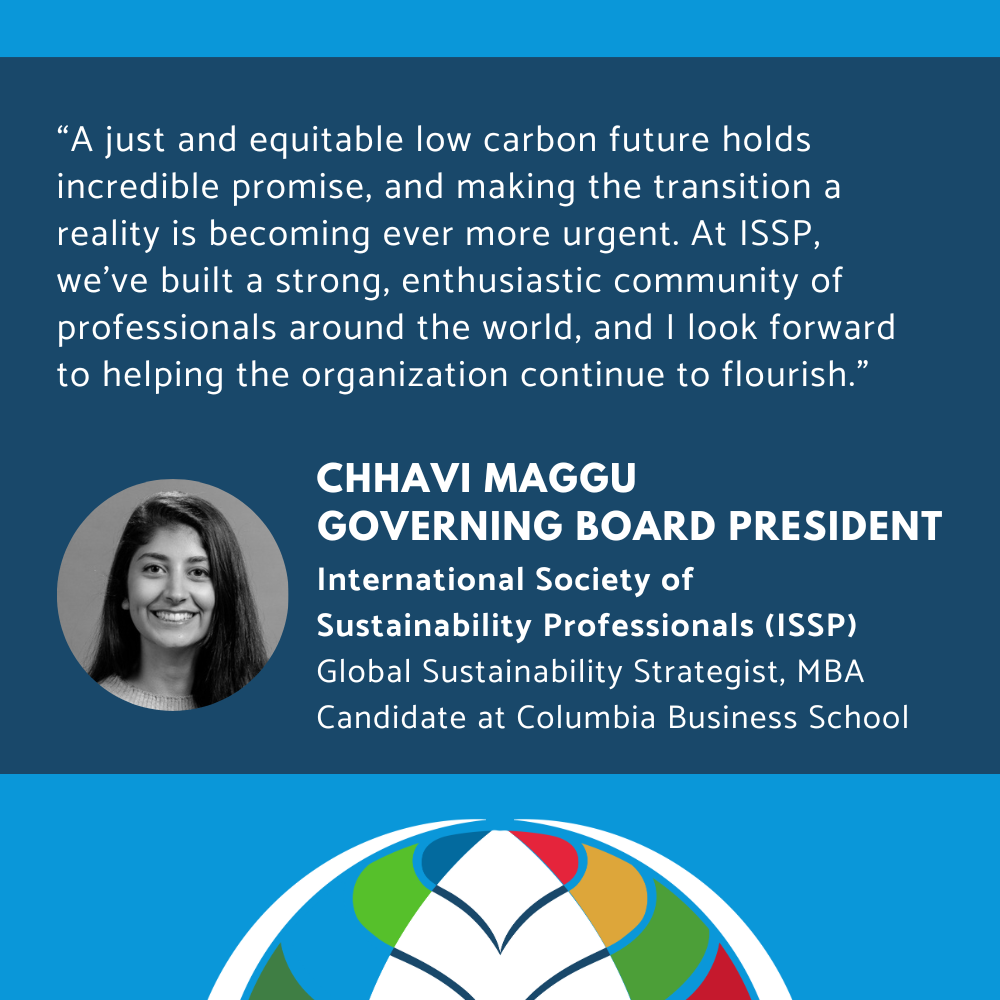 Chhavi Maggu, Global Sustainability Strategist, Announced as ISSP ...