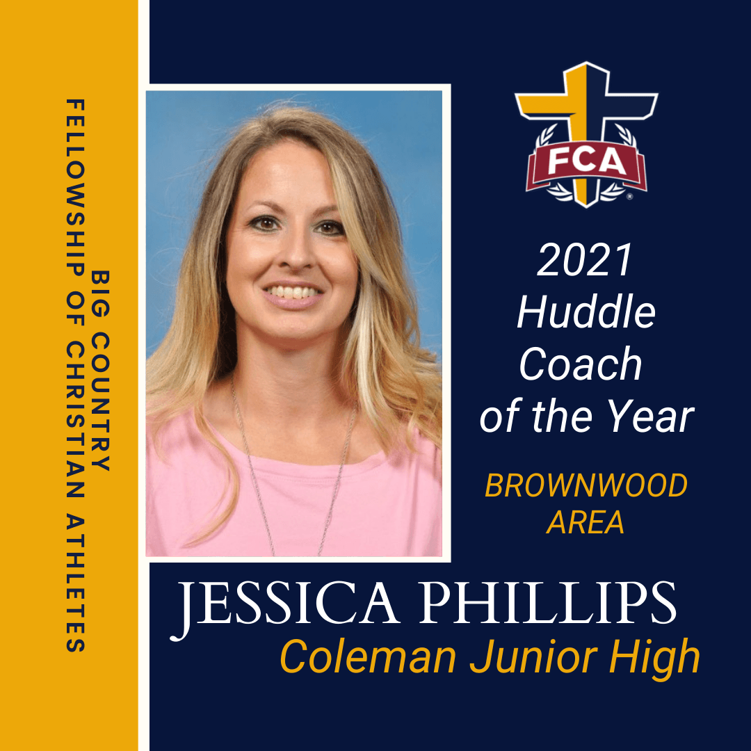 Jessica Phillips Named Brownwood Area 2021 Huddle Coach of the Year