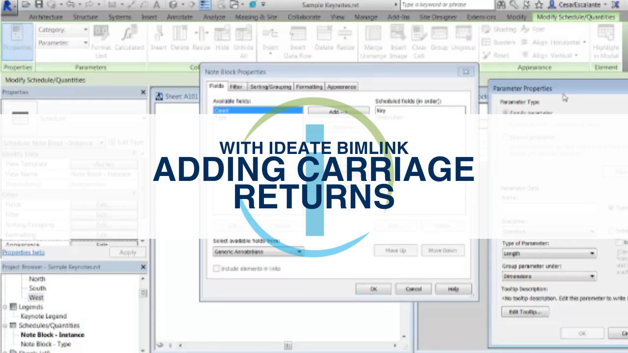 Adding Carriage Returns with Ideate BIMLink
