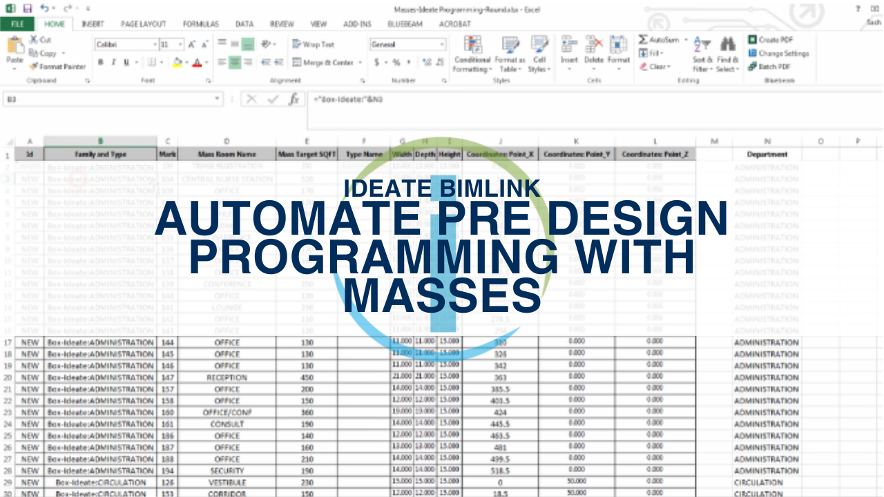 Ideate BIMLink - Automate Pre Design: Programming with Masses