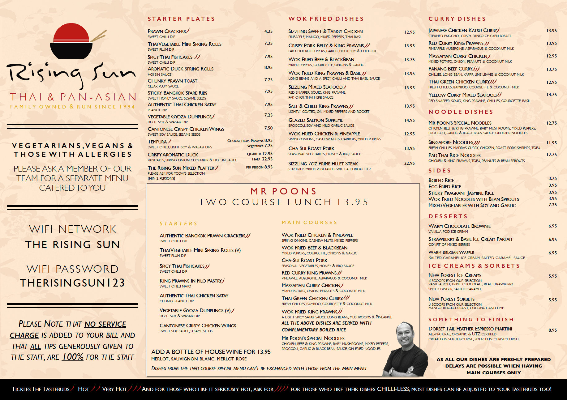 The Rising Sun Pub Christchurch Dorst Serving Award Winning Thai Food