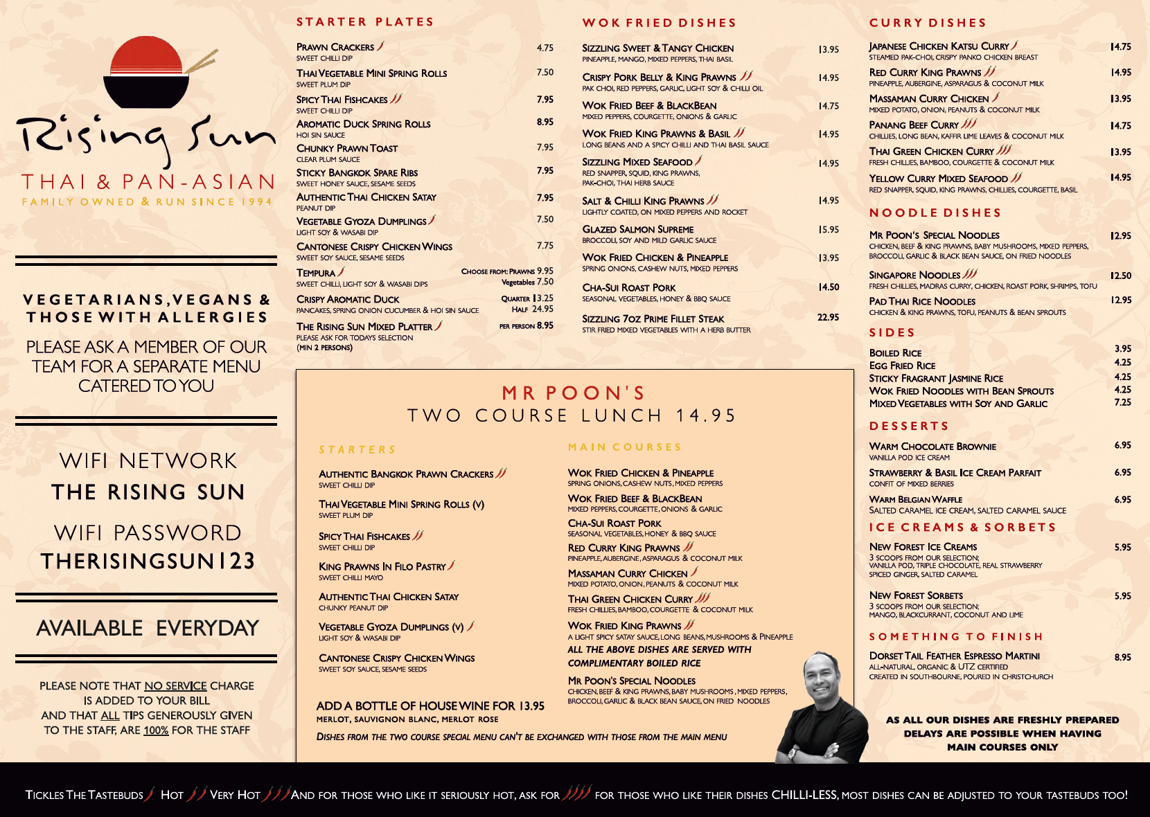 The Rising Sun Pub Christchurch Dorst Serving Award Winning Thai Food