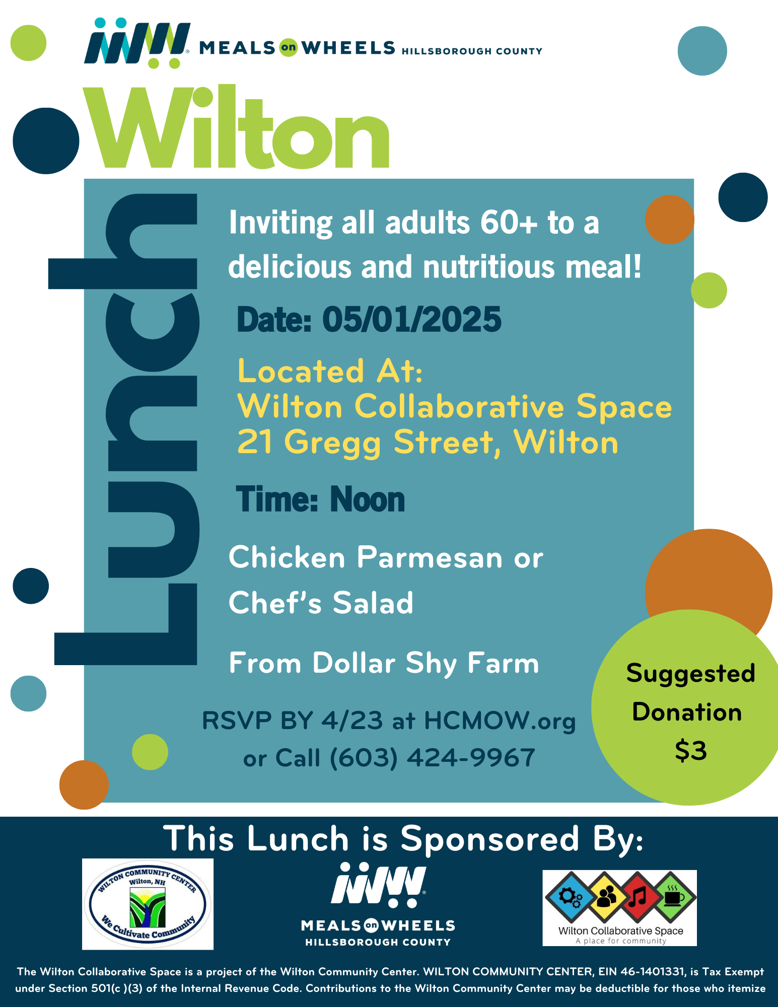 Wilton Lunch RSVP | Meals on Wheels