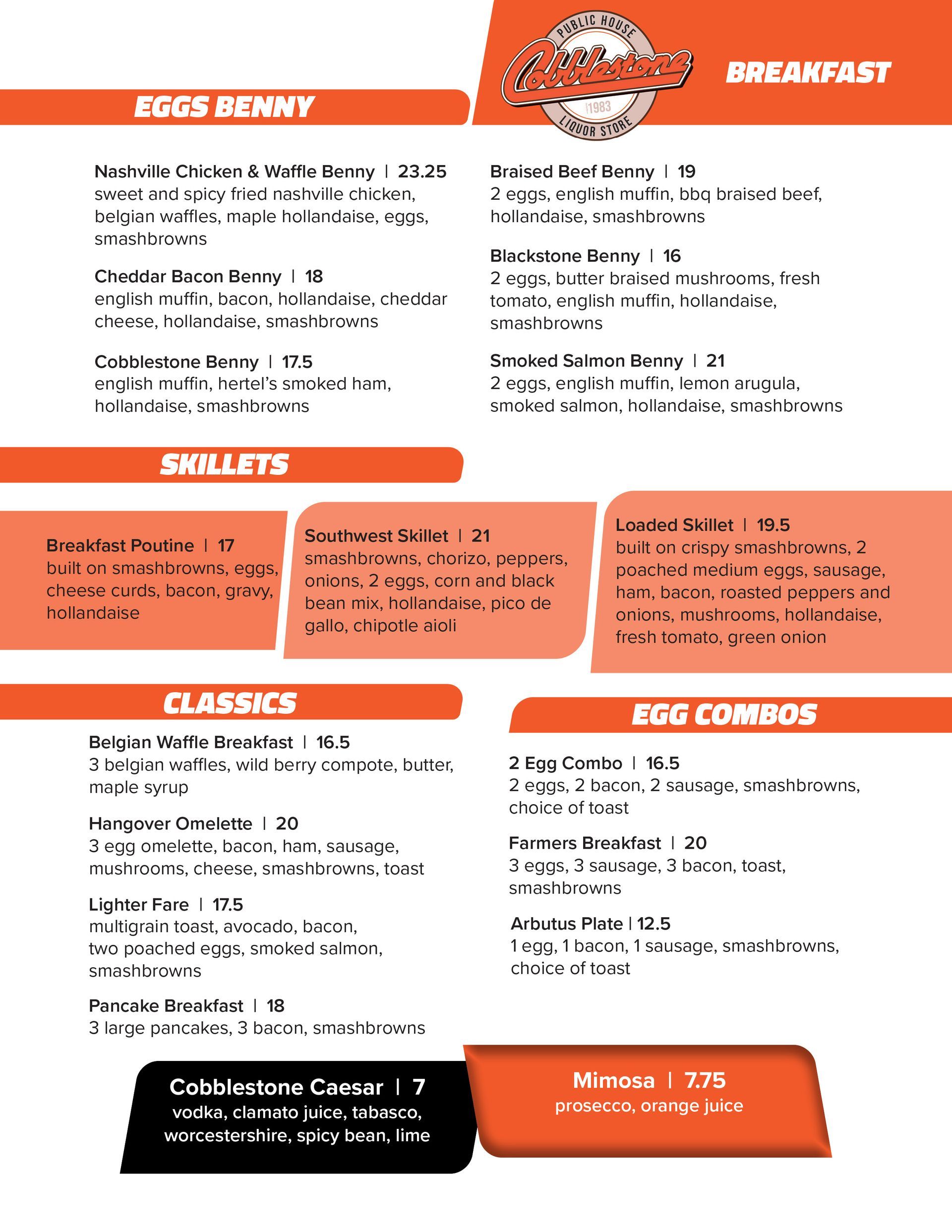 Cobblestone - The Menu