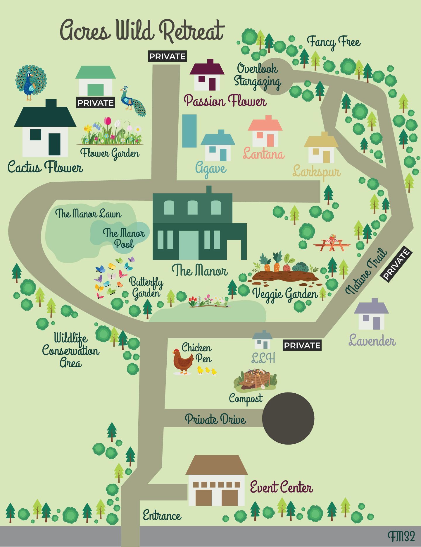 Map-Acres Wild Retreat