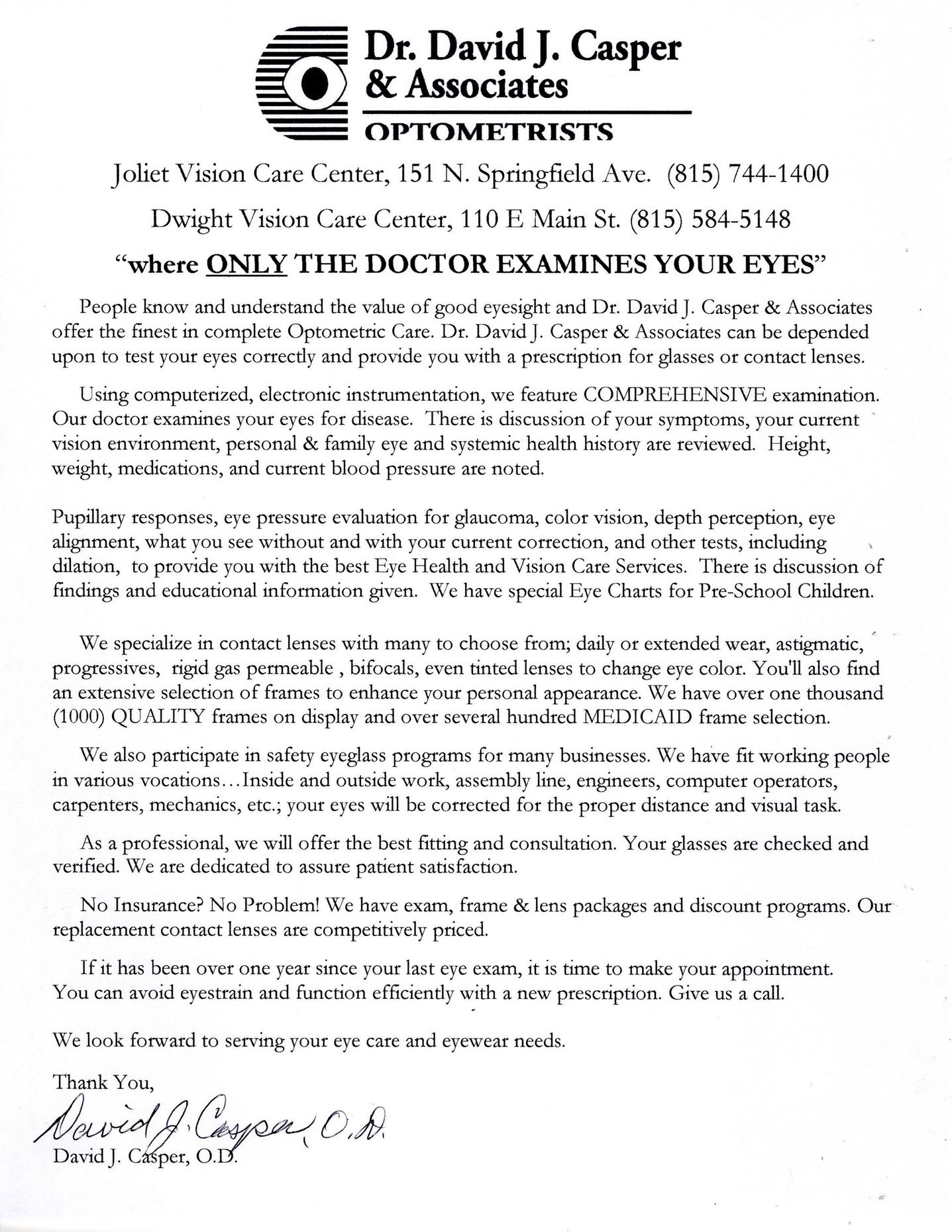 Optometrist | Joliet, IL | 815-744-1400