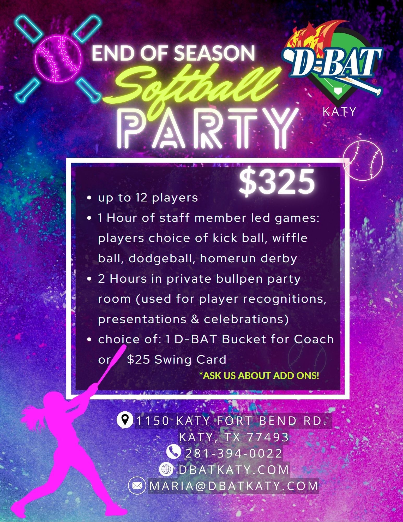 Birthday Parties | D-BAT Katy | Katy,TX