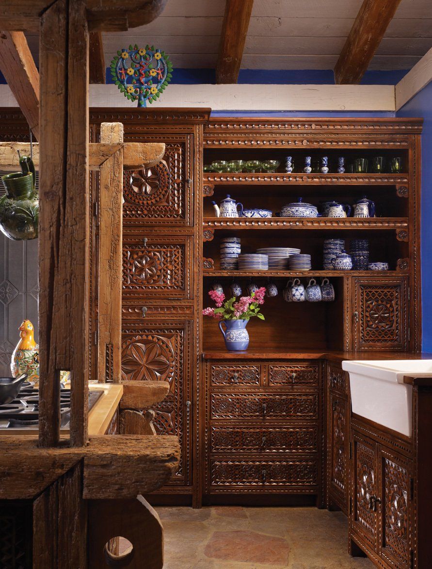 Carved Kitchen Cabinets, Refacing Cabinets, Santa Barbara, CA Santa Fe, NM