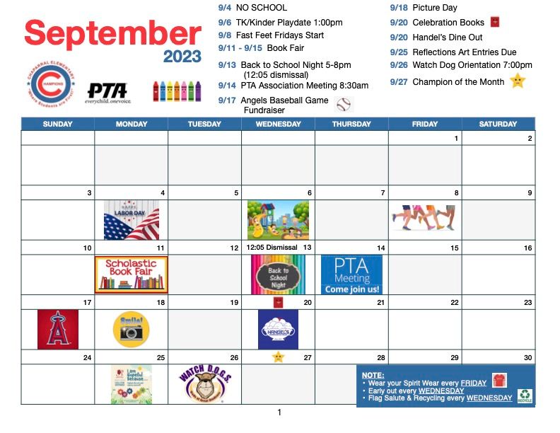 PTA CALENDARS
