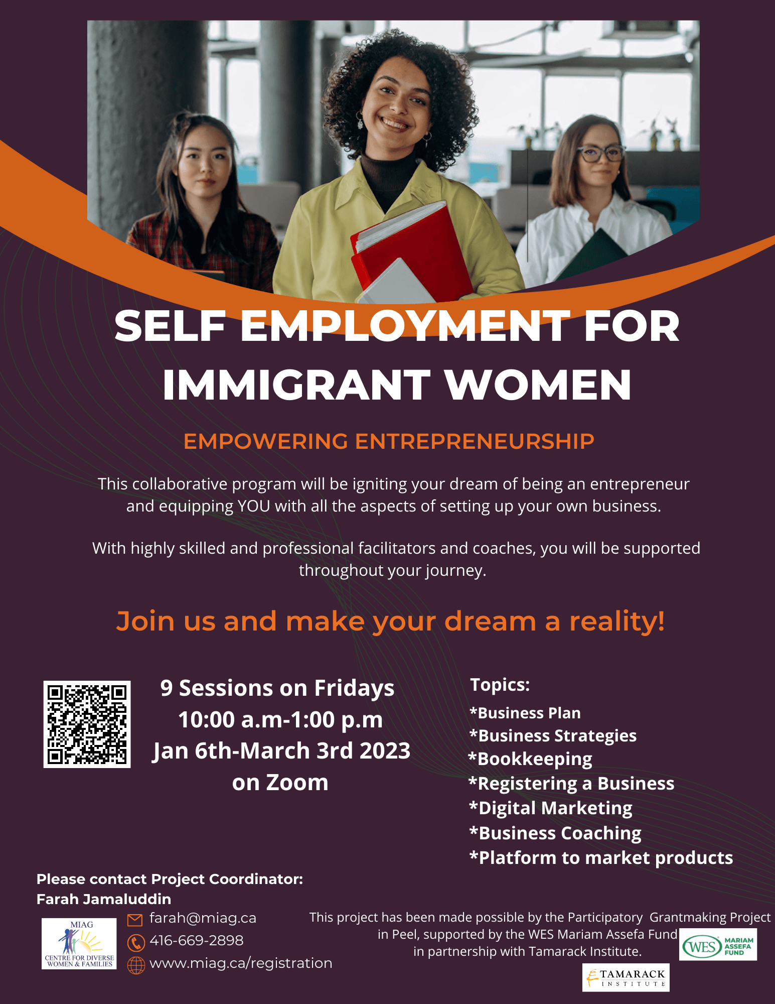 Self Employment for Immigrant Women | MIAG Centre