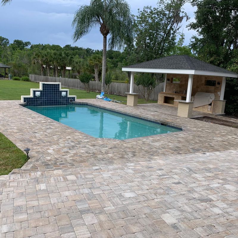 Luxurious Paver Pool Area | Jacksonville, FL | Golden Pavers