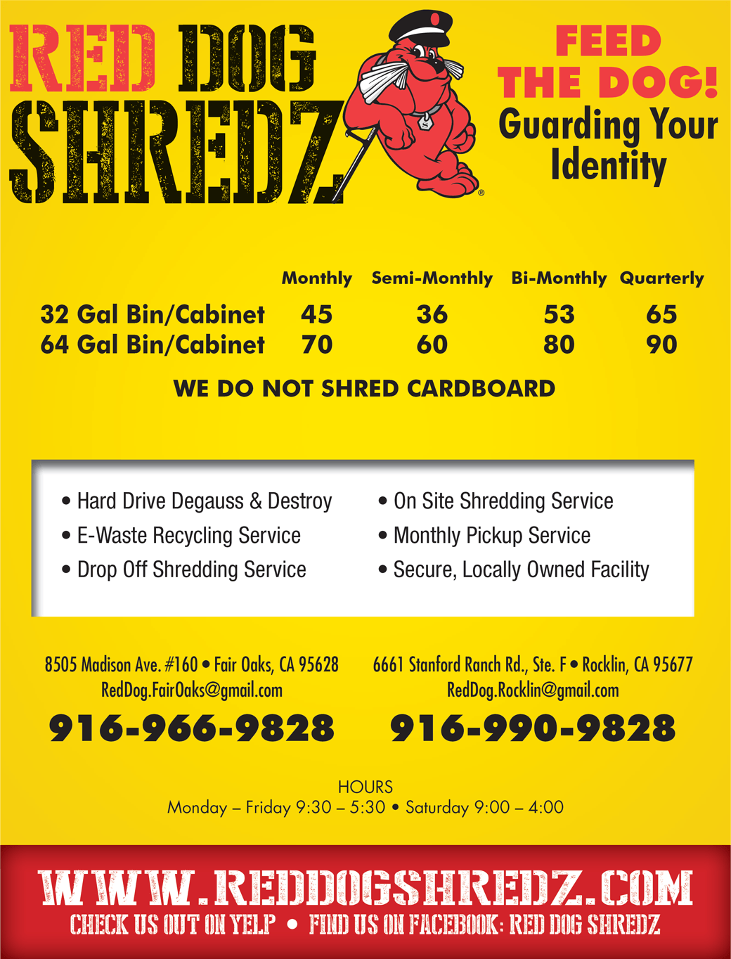 Shredding | Rocklin CA | Red Dog Shredz
