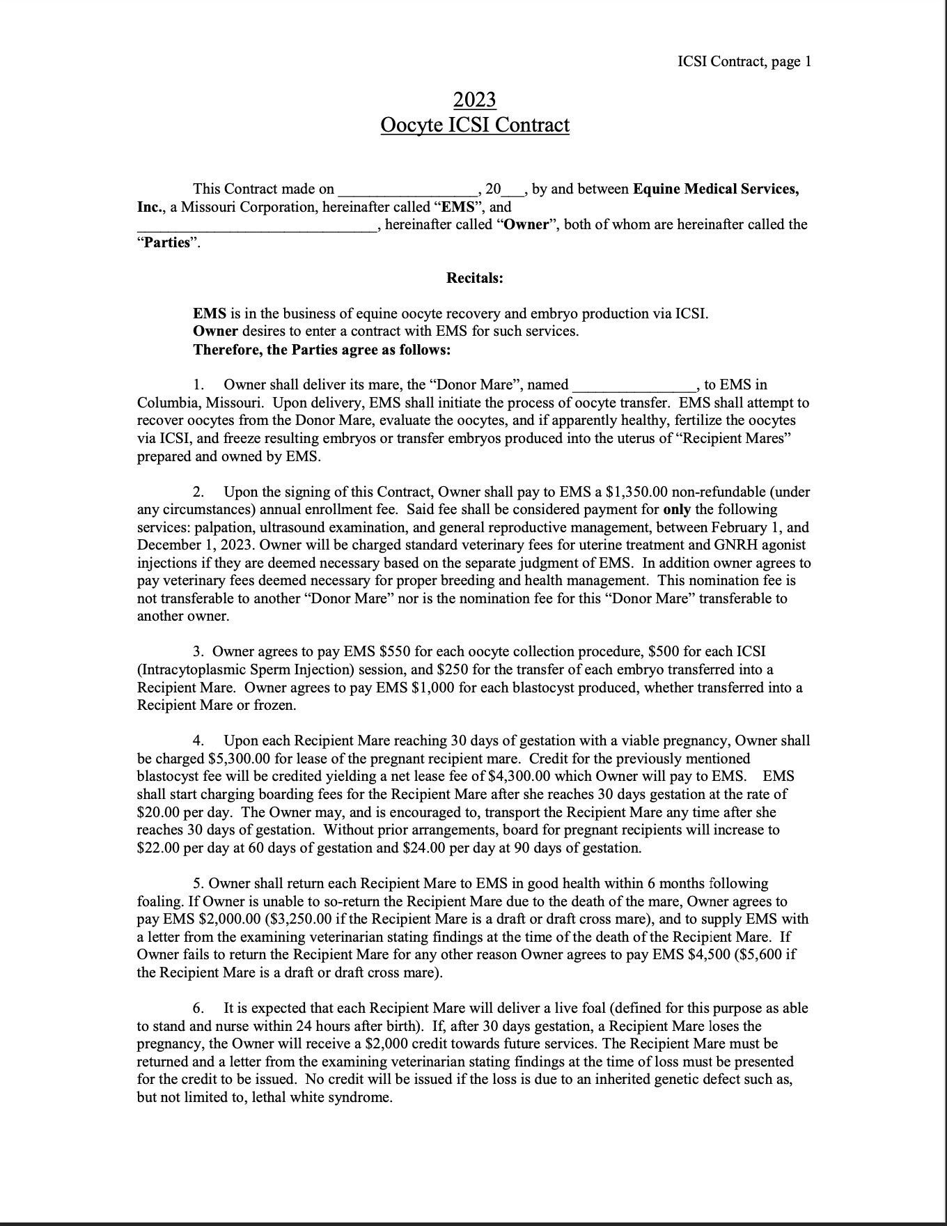 Equine Medical Services| Columbia, MO | Embryo Transfer Morphology ...