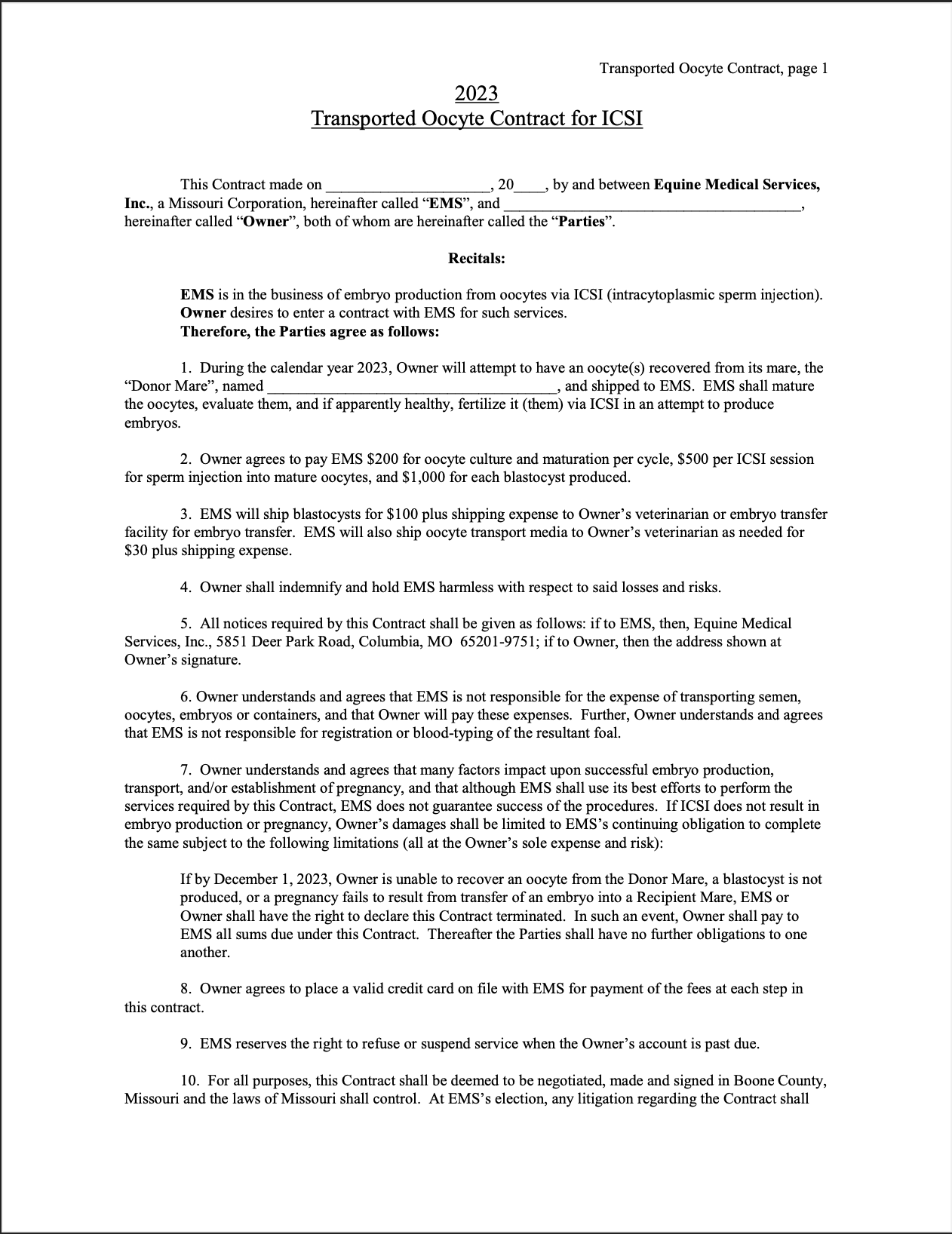 Equine Medical Services| Columbia, MO | Embryo Transfer Morphology ...