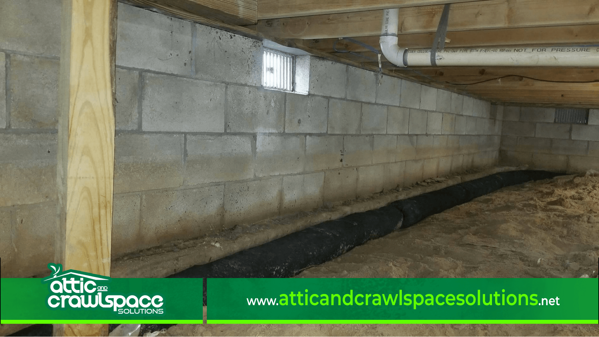 CRAWL SPACE FRENCH DRAIN INSTALLATION IN COLUMBIA, SC - Attic and Crawl ...