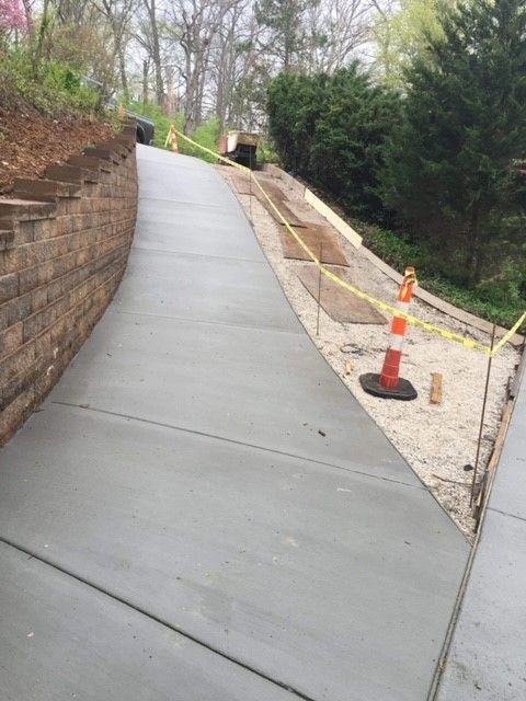 Steep Driveway with Dura Slope Channel Drain Sunset Hills, MO