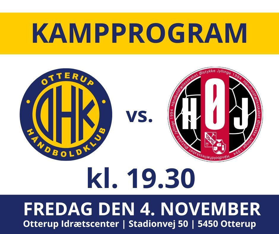 OHK 1. hold møder HØJ Elite fredag d. 4. nov. kl. 19.30