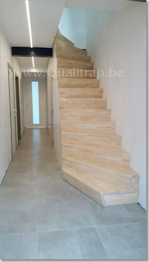 z-trap houten trap met z-treden Rubberwood of Eik