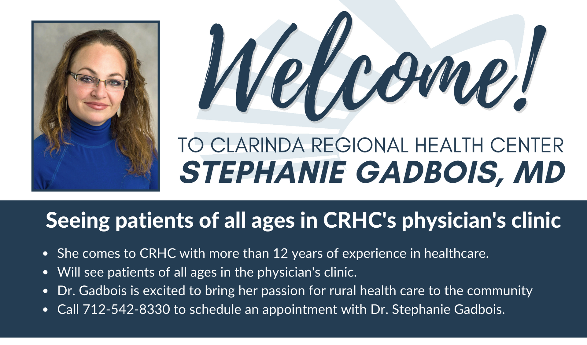 CRHC Welcomes Family Medicine Provider Stephanie Gadbois, MD, MSPH