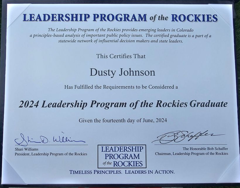 About Dusty Johnson Candidate for Colorado House District 63