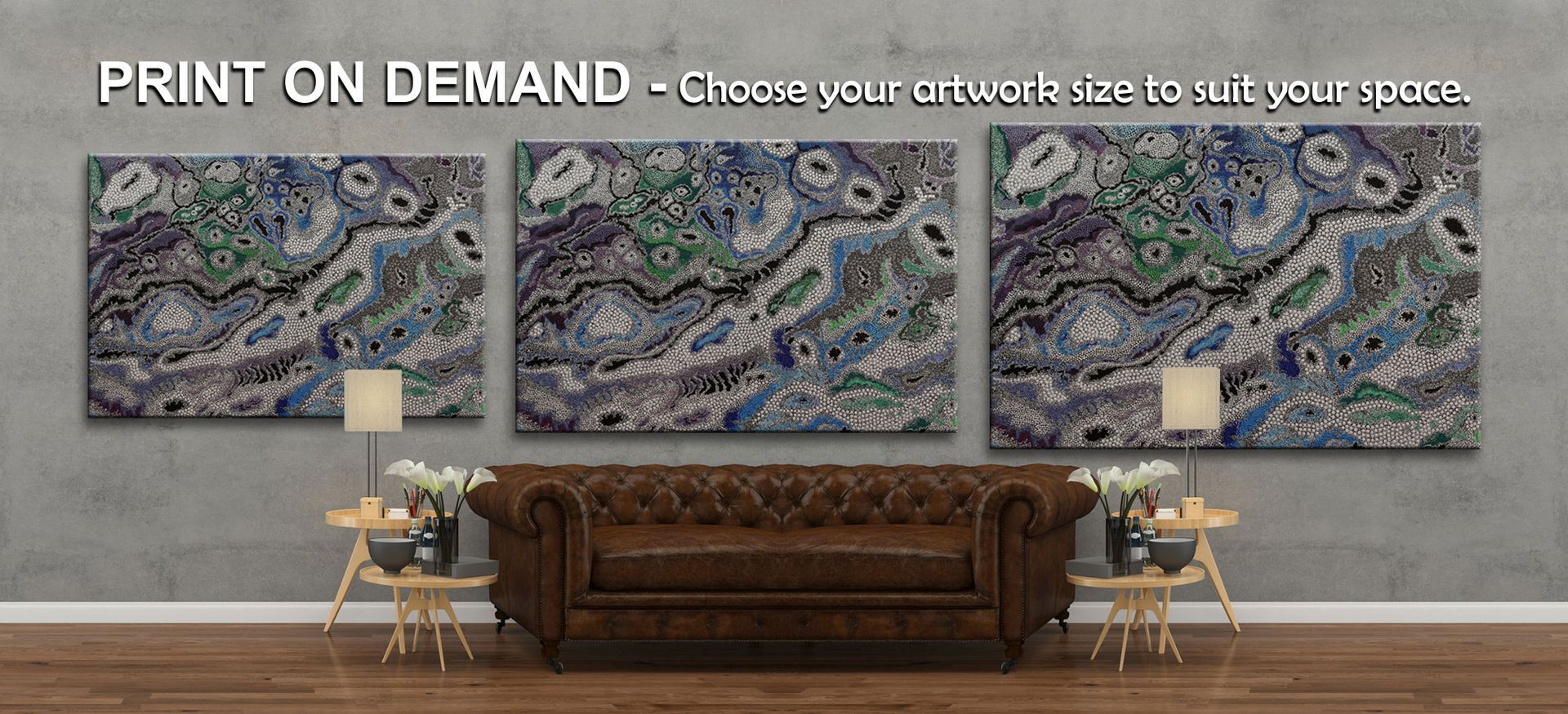 Print on Demand allows you to choose a custom artwork size.