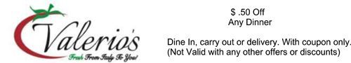 Menu | Erie, PA | Valerio’s Italian Restaurant & Pizzeria