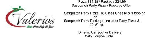 Menu | Erie, PA | Valerio’s Italian Restaurant & Pizzeria