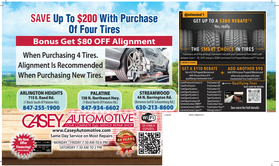 Auto Coupons - Arlington Heights, Palatine, & Streamwood | Casey Automotive