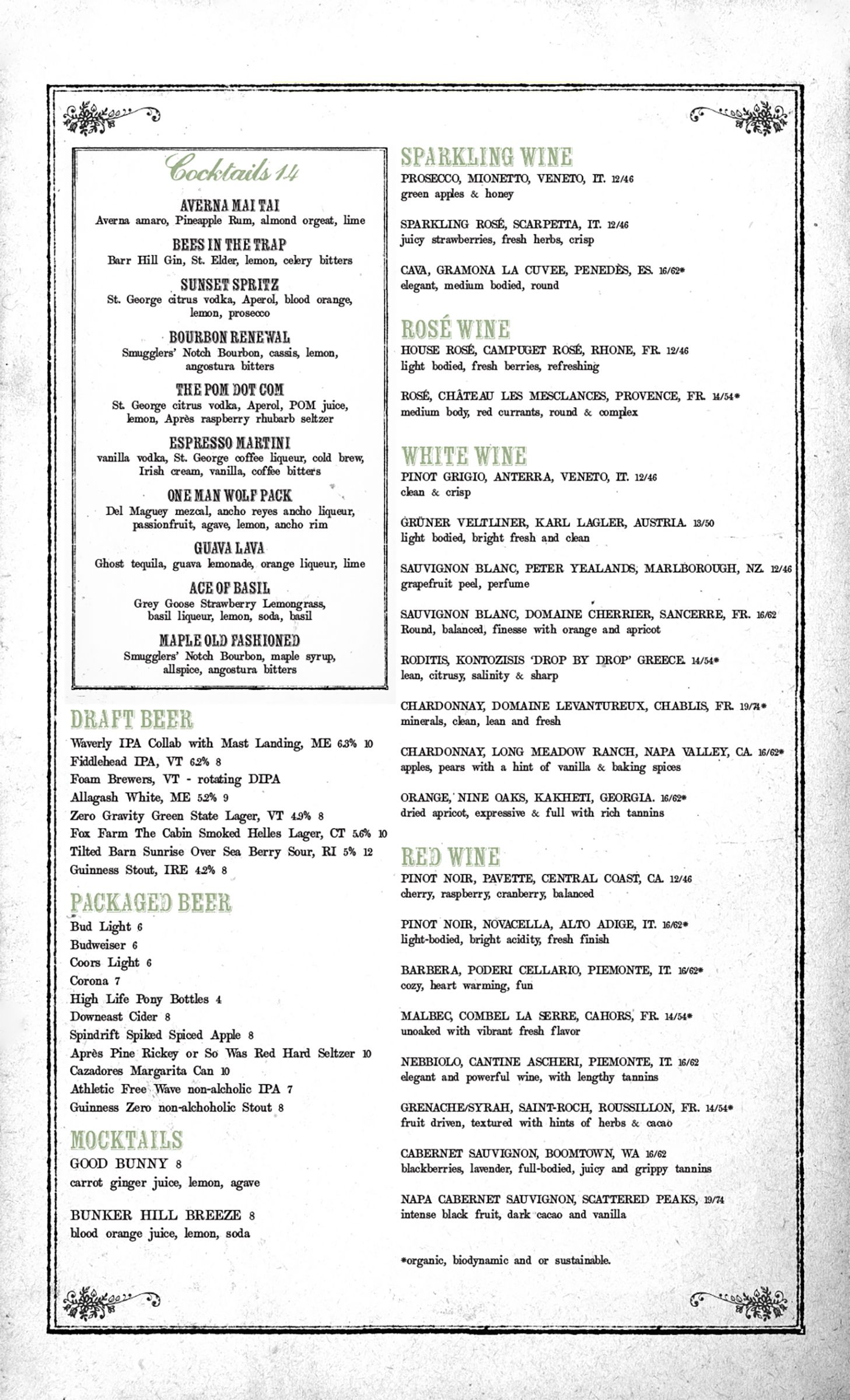 Dinner Menu Waverly Kitchen Bar Charlestown Dinner Menu Waverly Kitchen Bar Charlestown