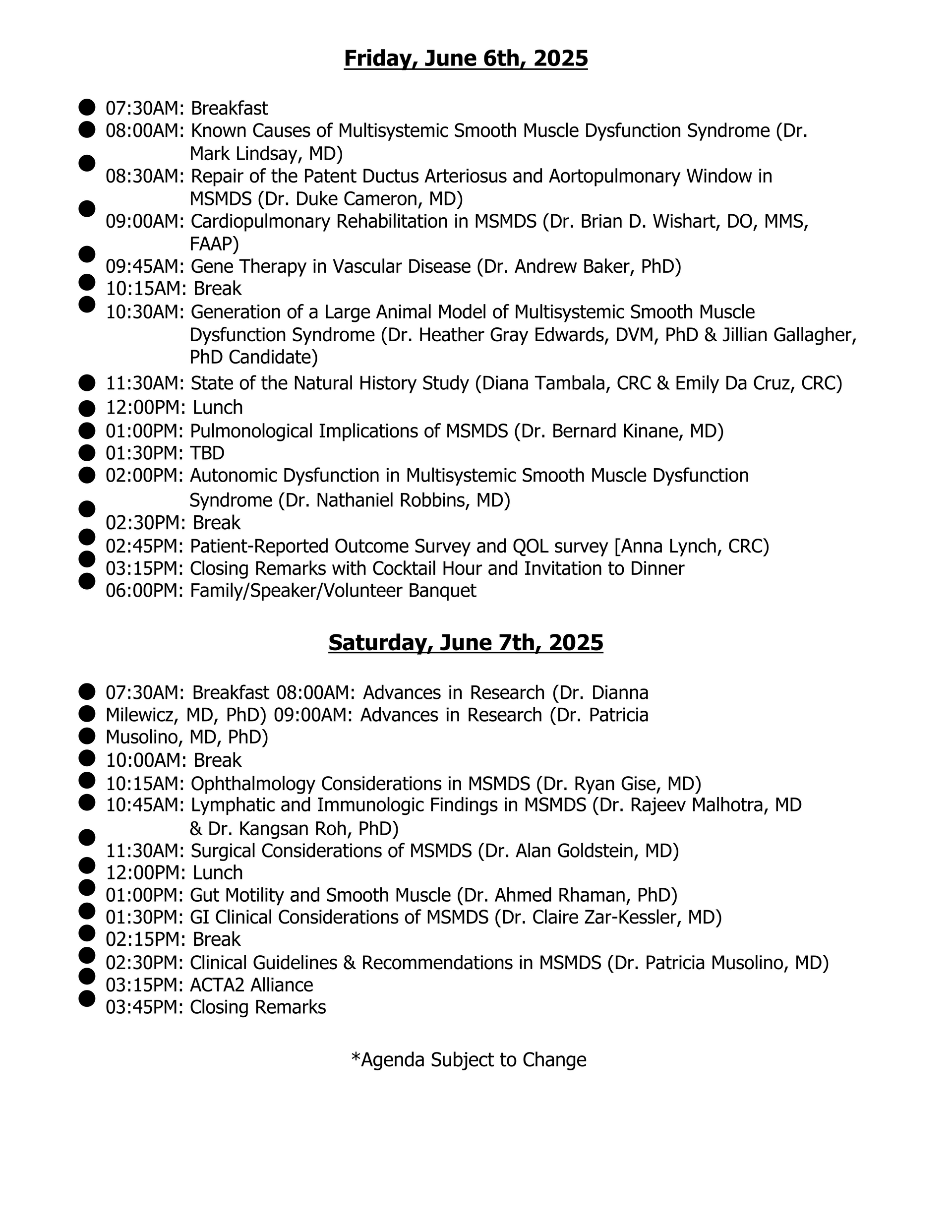 Events ∙ ACTA2 Alliance ∙ Foundation for Multisystemic Smooth Muscle ...