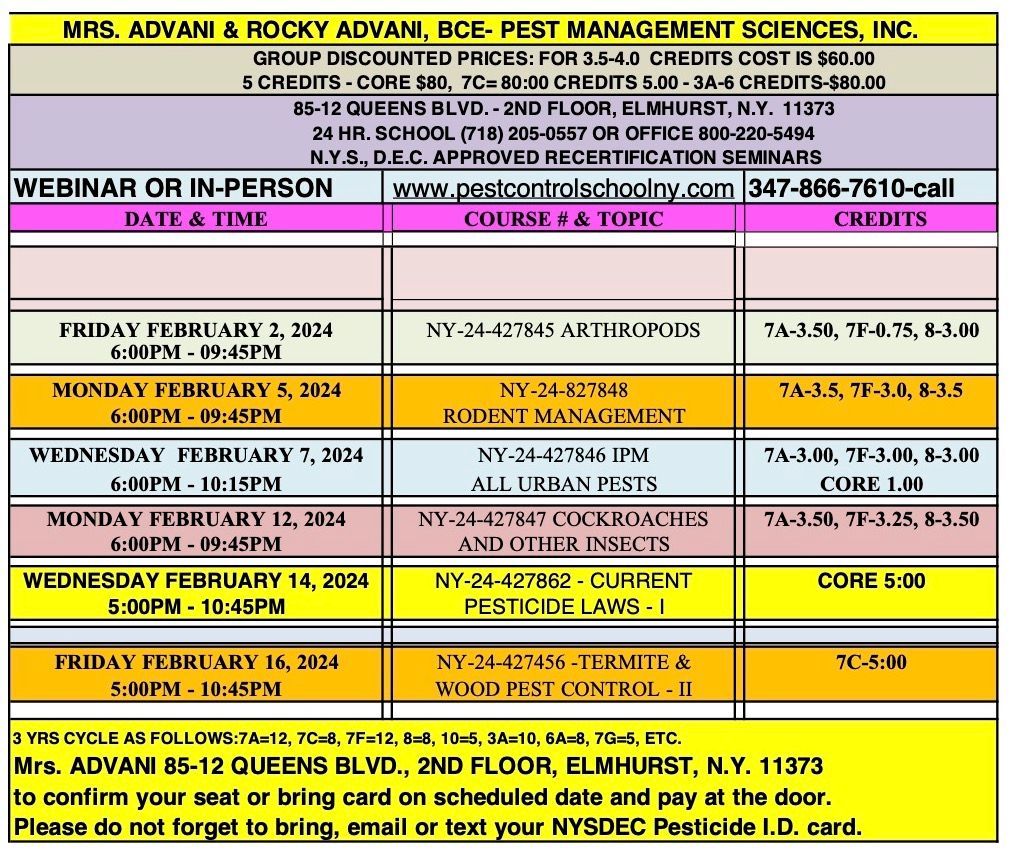 Pest Control School Bronx, NY & Brooklyn, NY | Pest Control School ...