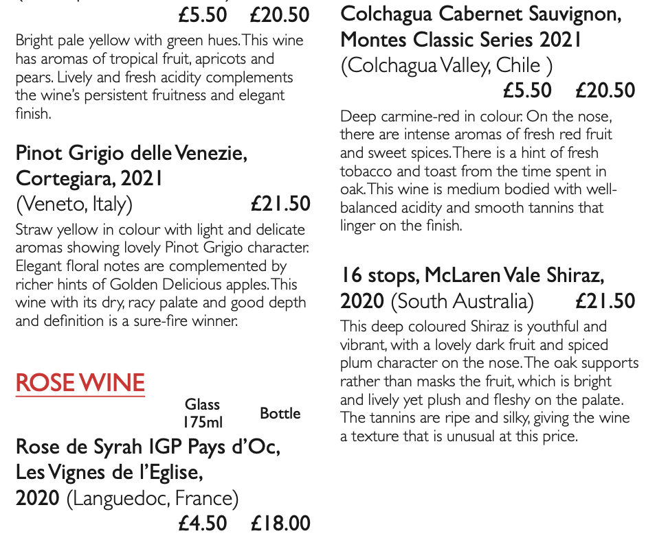 Menus - Japanese, Chinese, Thai - Slurp Restaurant, Streatham