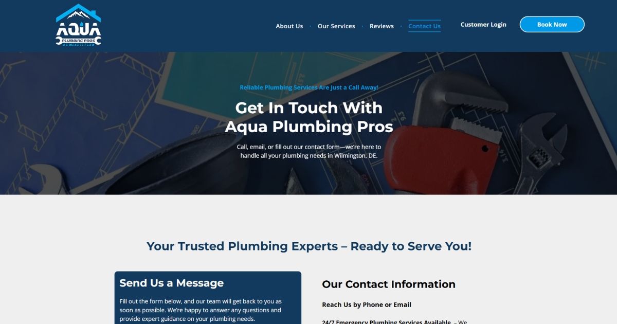 Contact a Plumber | Wilmington, DE | Aqua Plumbing Pros