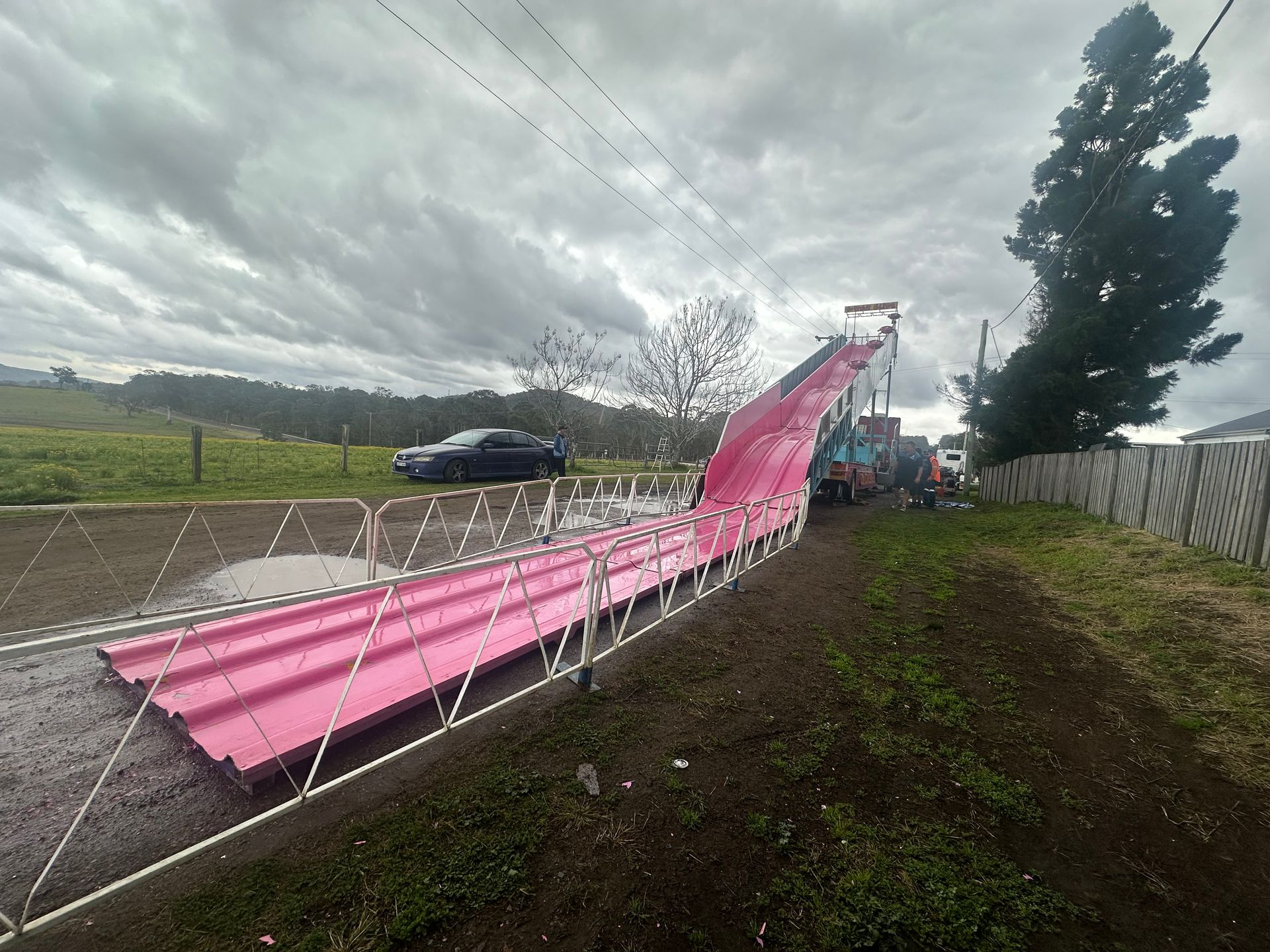 BIG PINK Fiberglass Mega Slide For Hire Sydney | Newcastle | Central Coast
