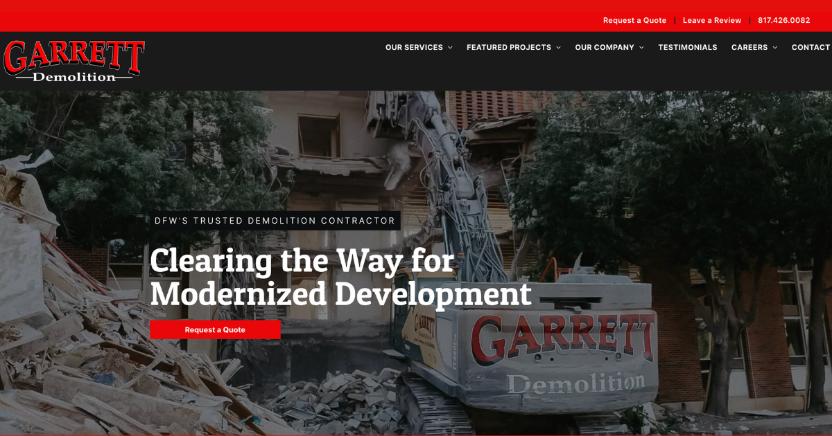 Longview Commercial Demolition Services | Garrett Demolition