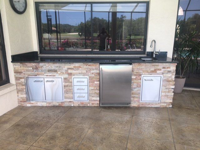 Straight Run Outdoor Kitchens & Ideas | HL Posey Builders