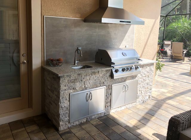 Straight Run Outdoor Kitchens & Ideas | HL Posey Builders
