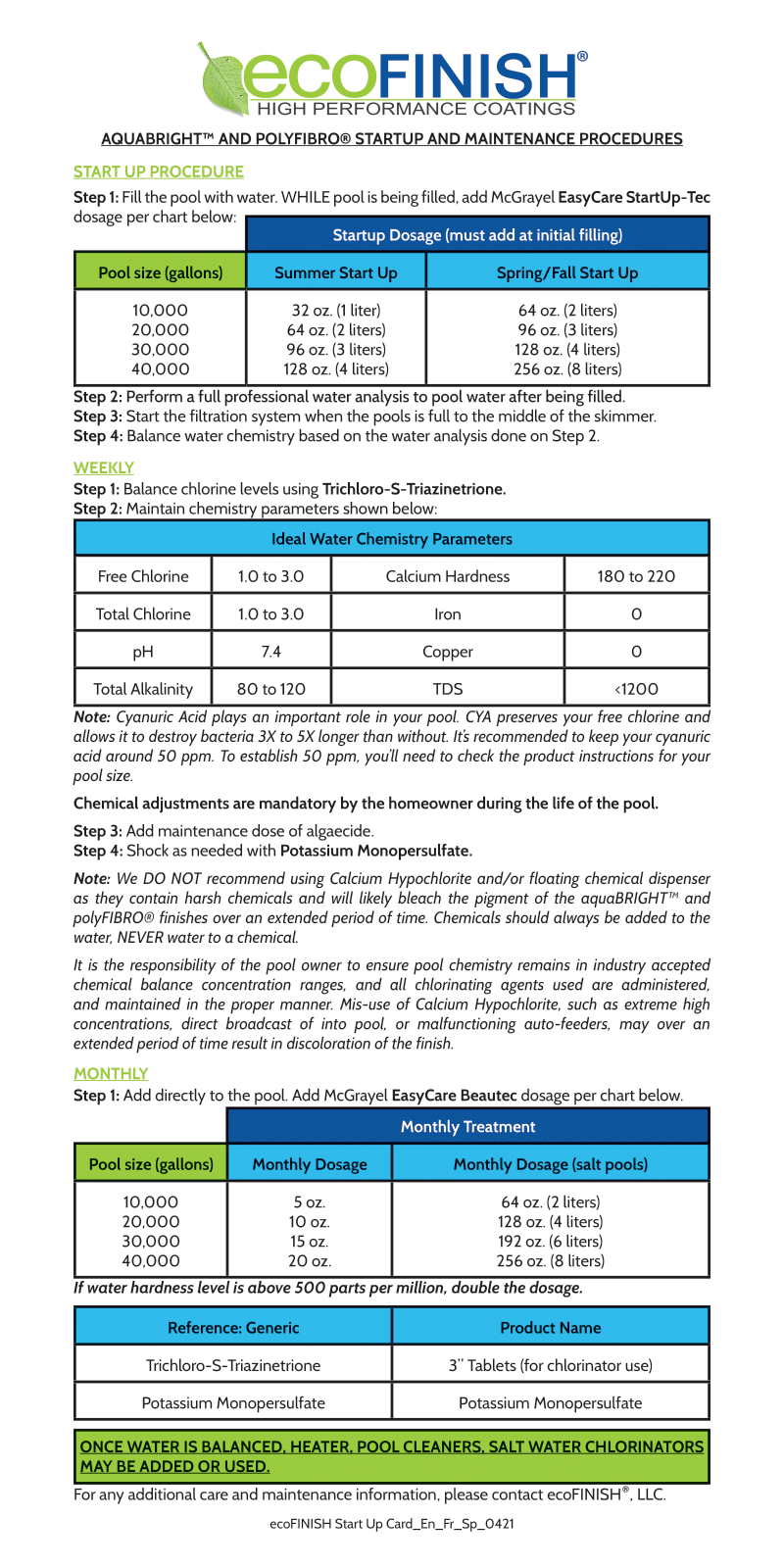 EcoFINISH Product Information | St. Louis, MO | Aqua Ridge Pool Finishing