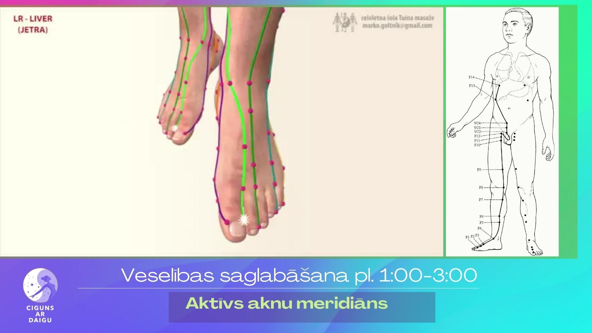 Aknu meridiāns un enerģijas cirkulācija ķermenī