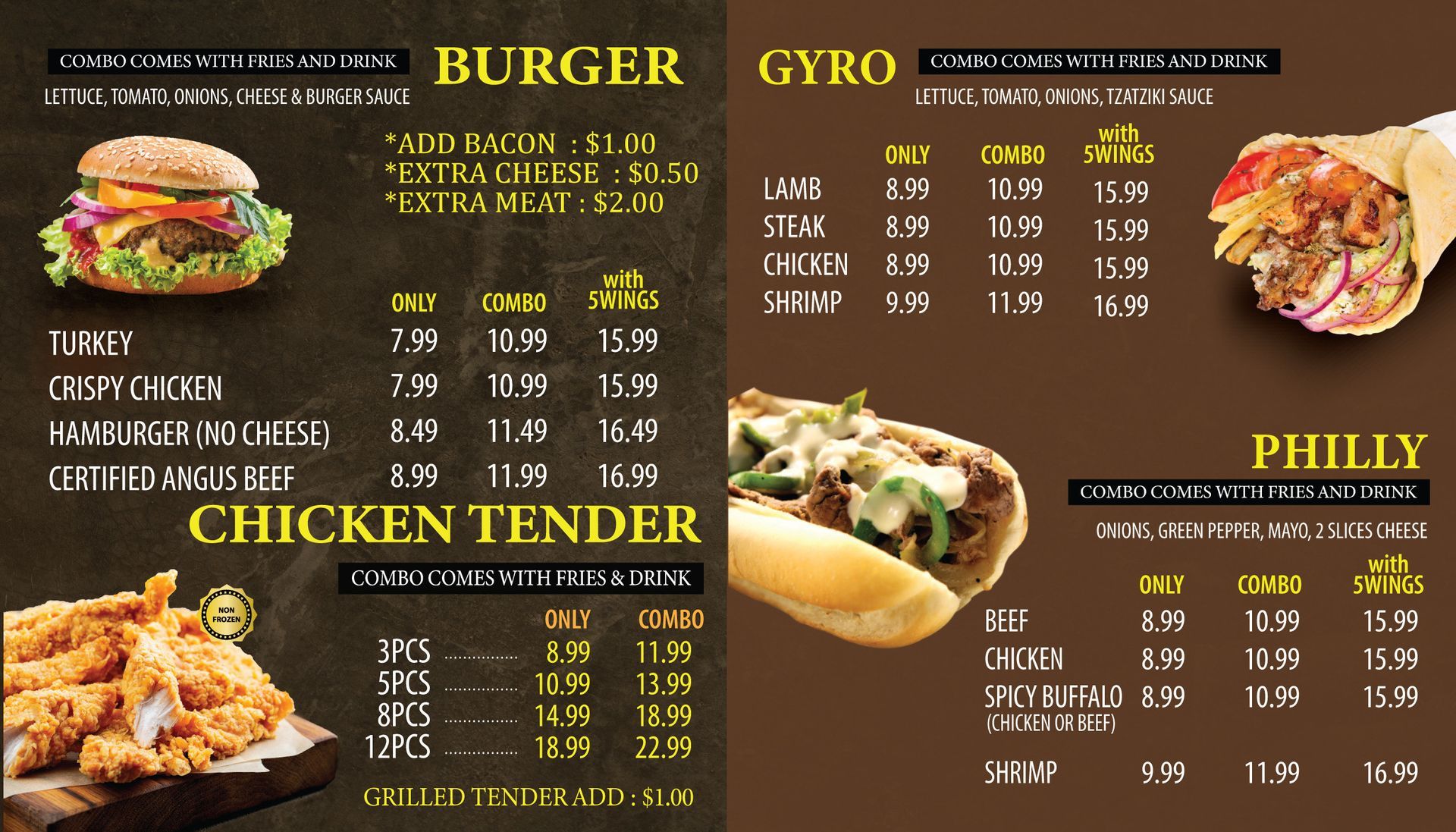 MENU Wing Fi Evans ga