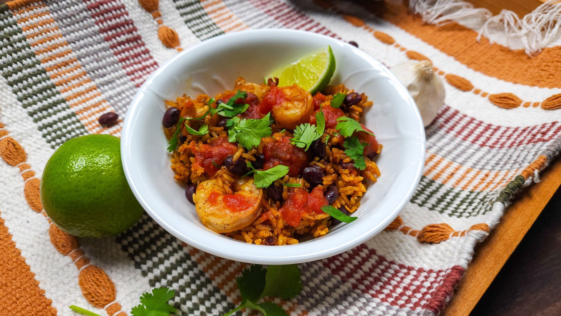 Instant Pot Cuban Shrimp with Rice and Beans