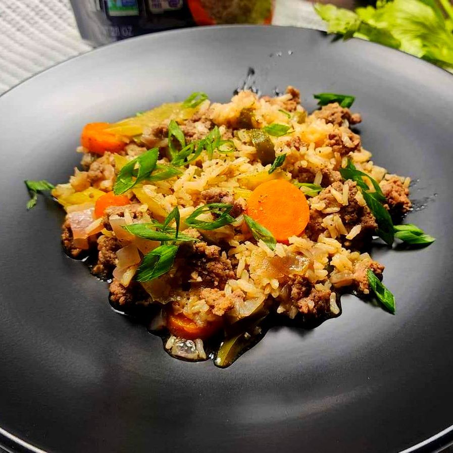 Dirty Ground Beef Cajun Rice