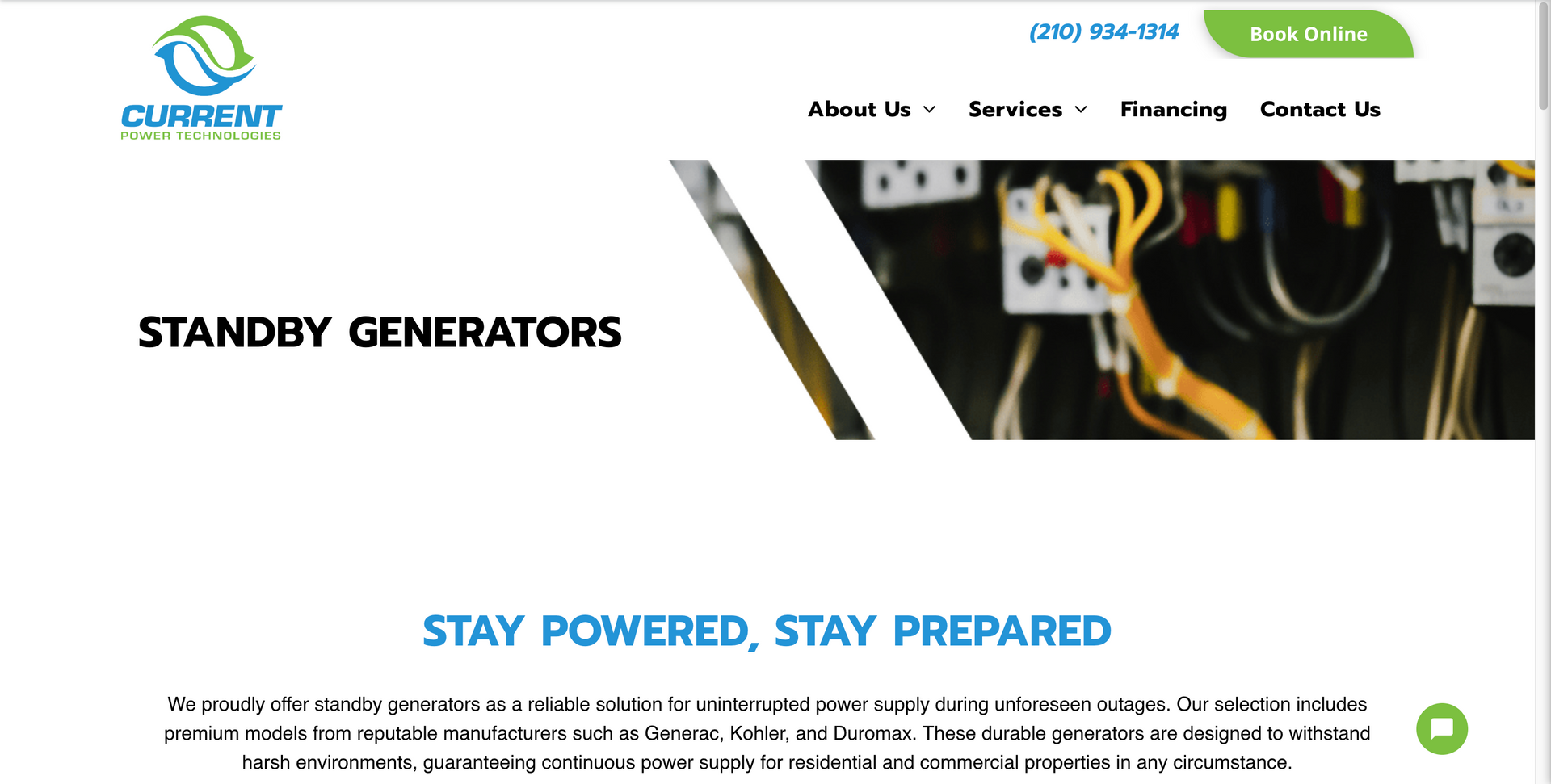 Standby Generators | Current Power Technologies