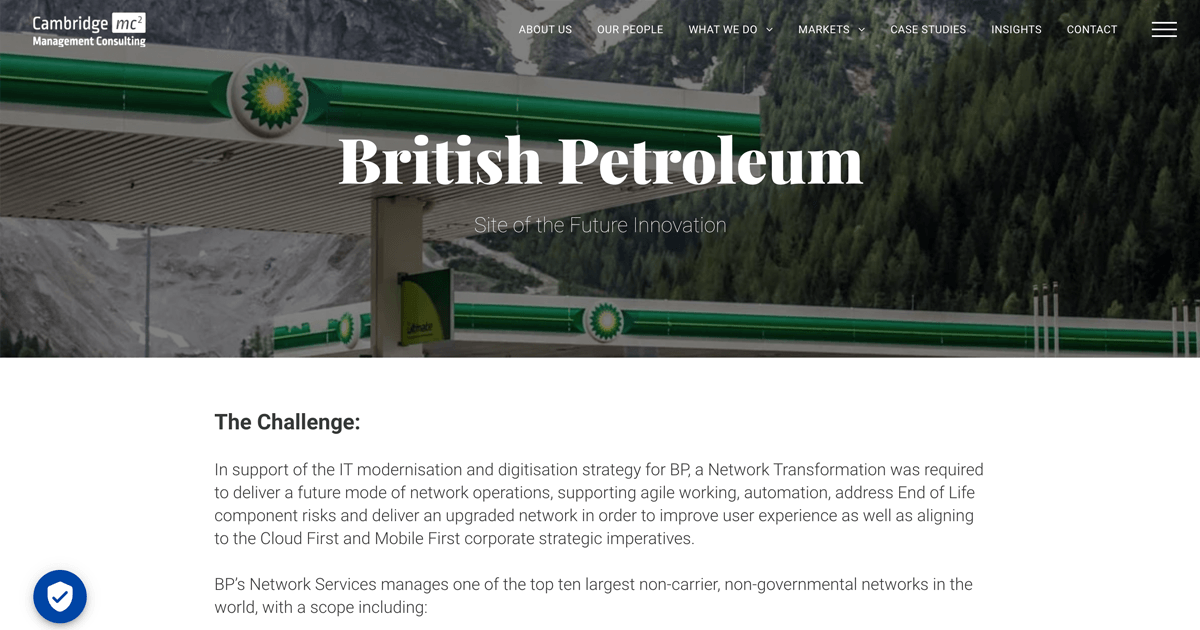 Cambridge Management Consulting > BP