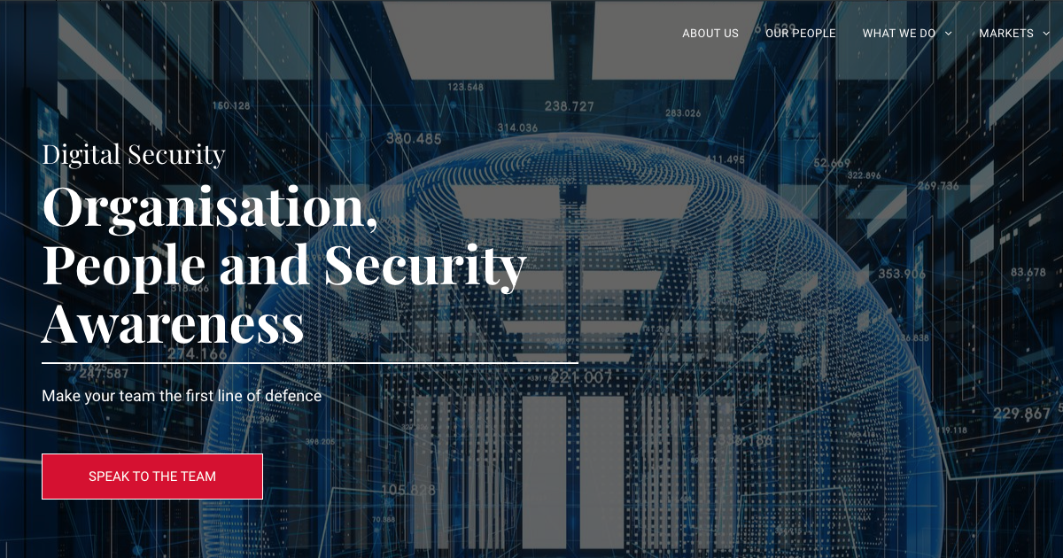 Organisation, People & Security Awareness | Cambridge Management Consulting