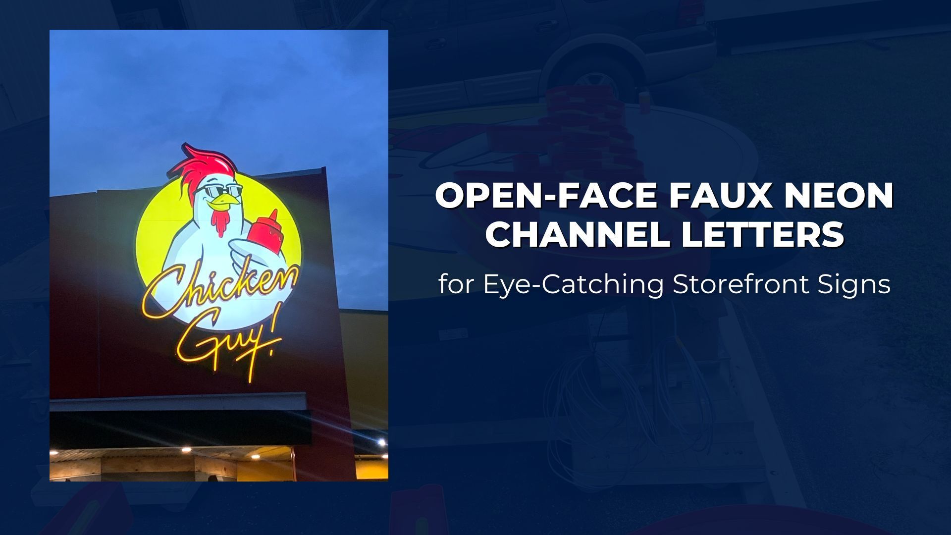 Open Face Faux Neon Channel Letters for Eye-Catching Storefront Signs