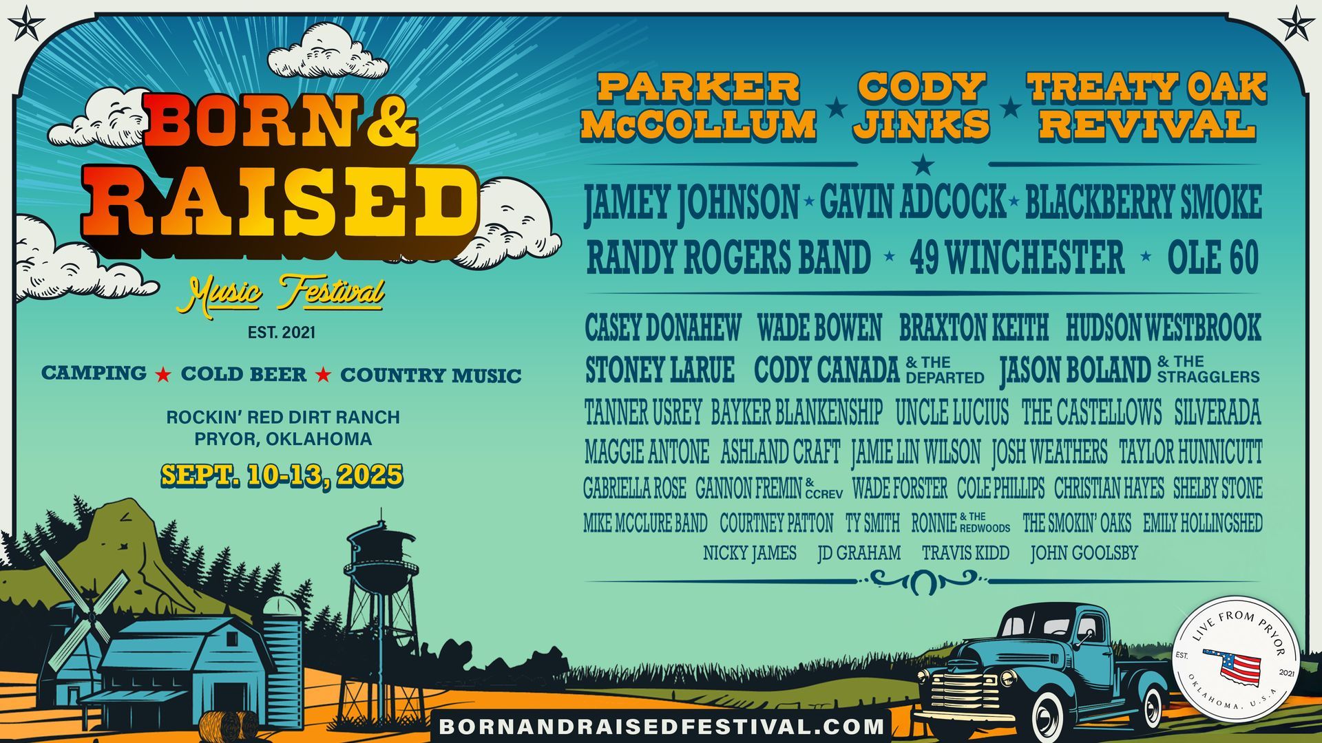 Born & Raised Festival | Sep 10-13 | Country Music & Camping